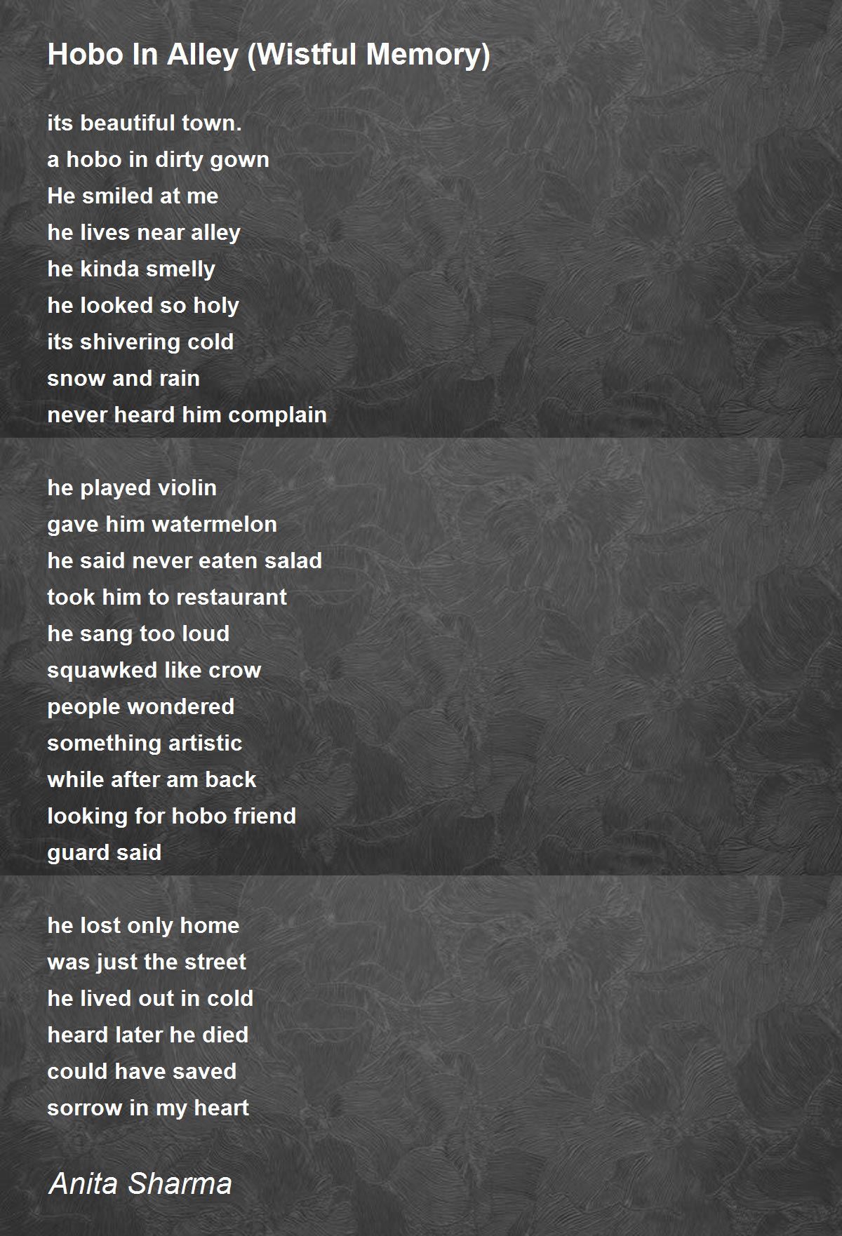 Hobo In Alley (Wistful Memory) by Anita Sharma - Hobo In Alley (Wistful ...