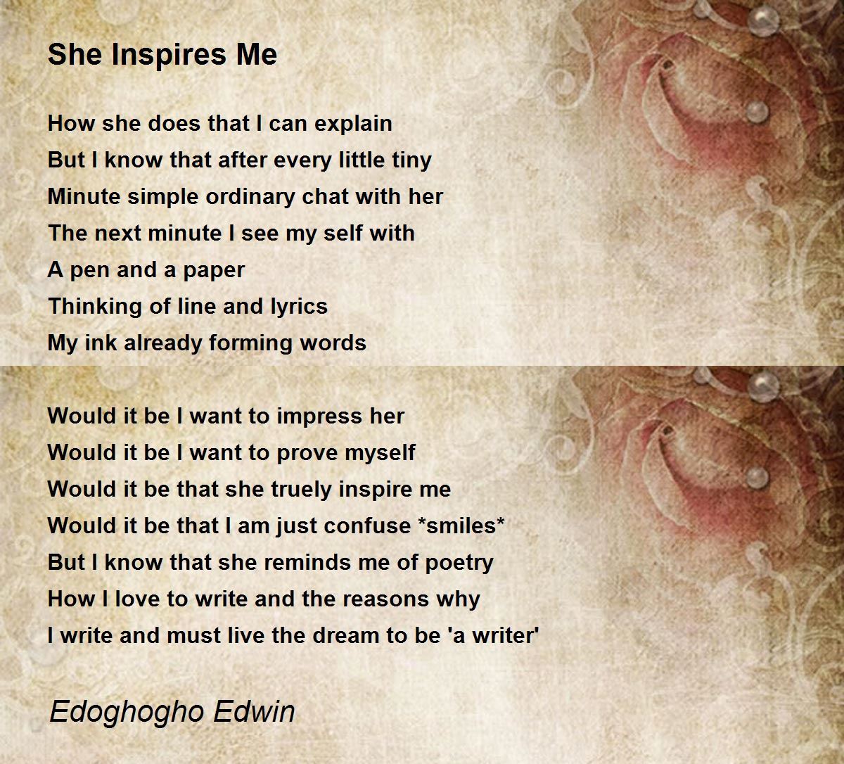 She Inspires Me Quotes