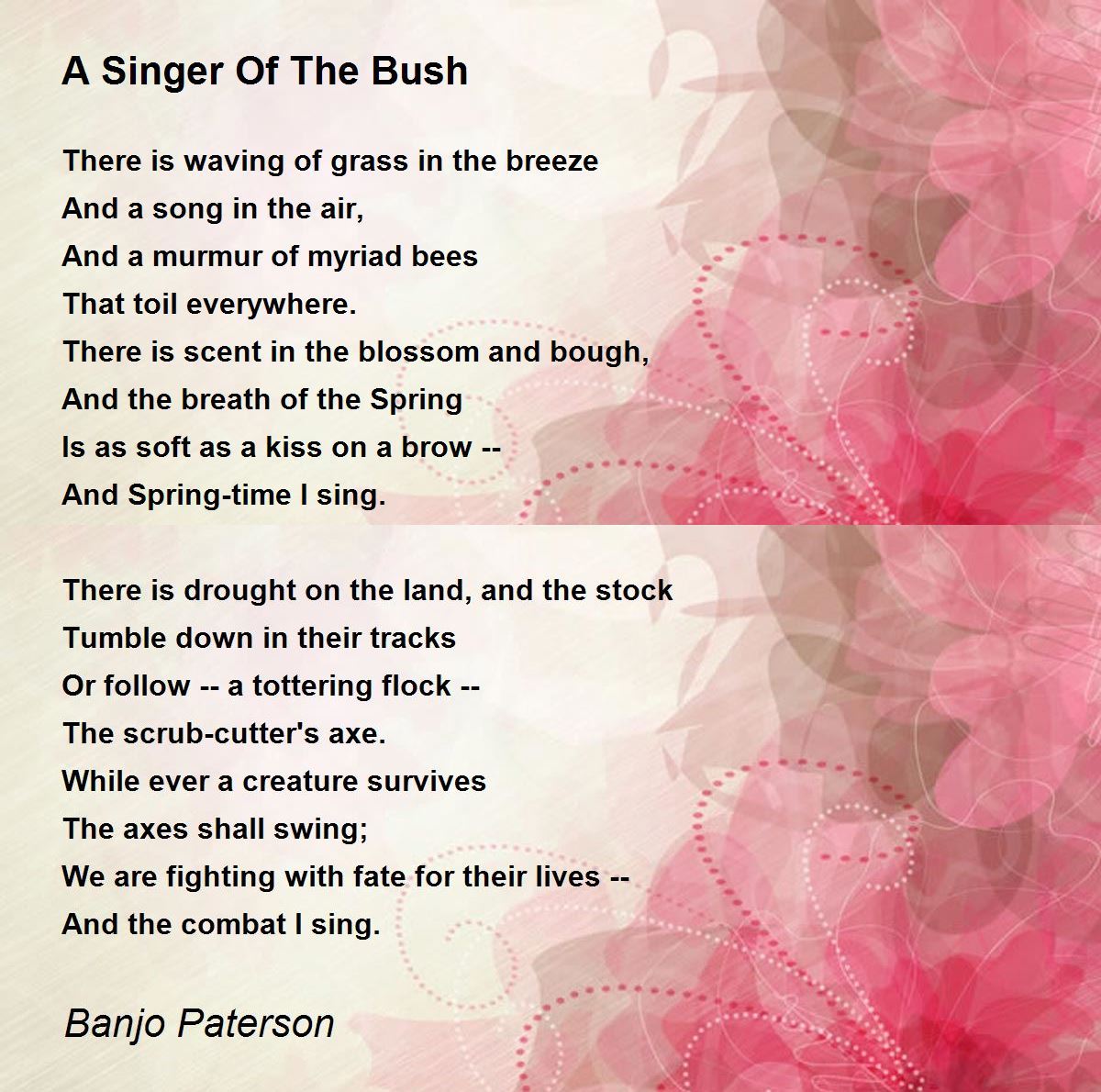 A Singer Of The Bush Poem by Banjo Paterson - Poem Hunter