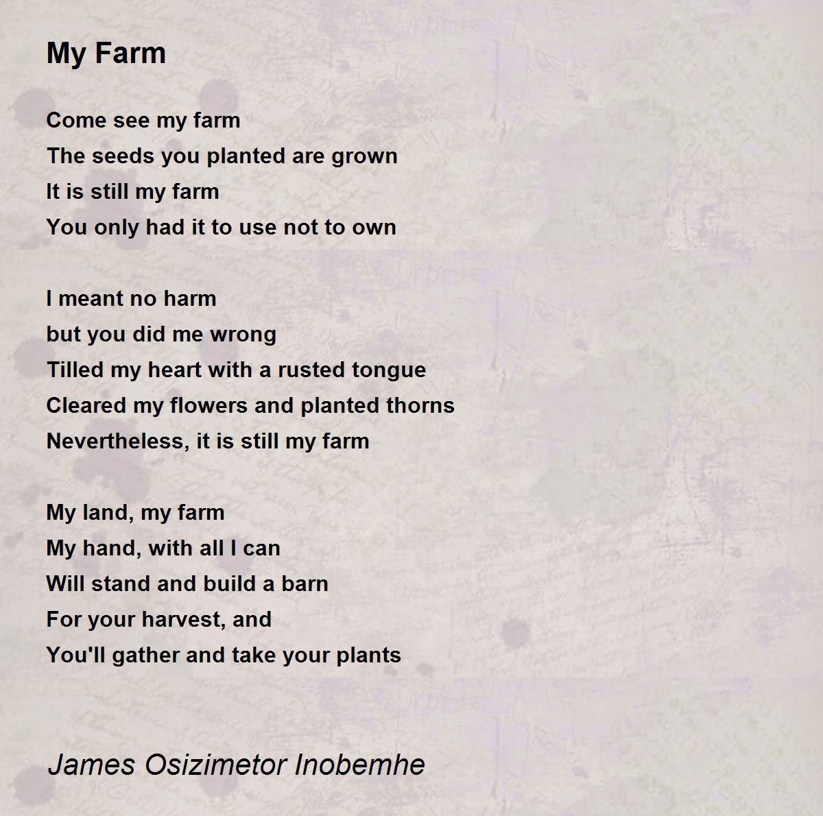 My Farm - My Farm Poem by James Osizimetor Inobemhe