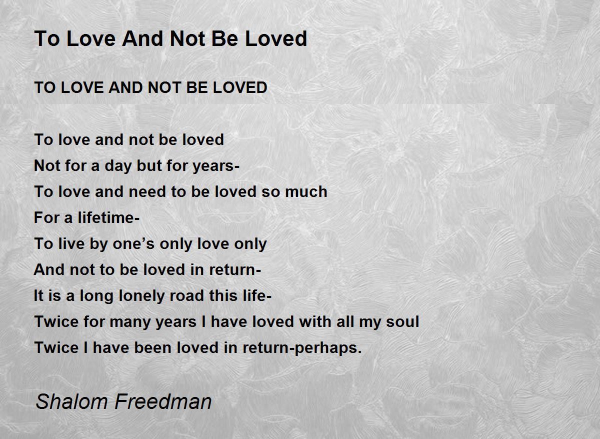 Not Loved