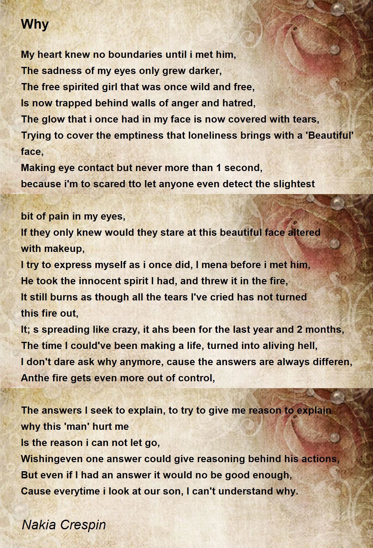 Why by Nakia Crespin - Why Poem