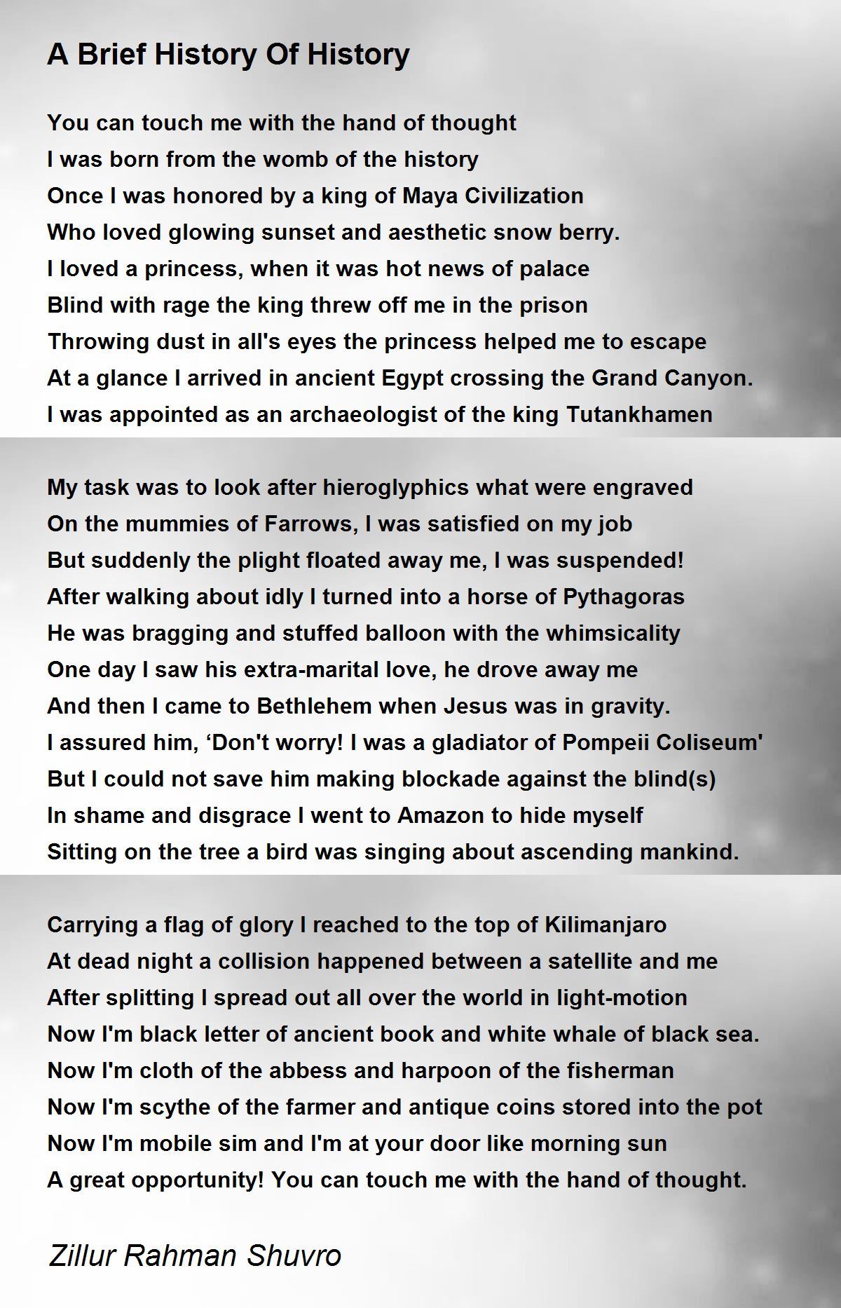 A Brief History Of History - A Brief History Of History Poem by Zillur ...
