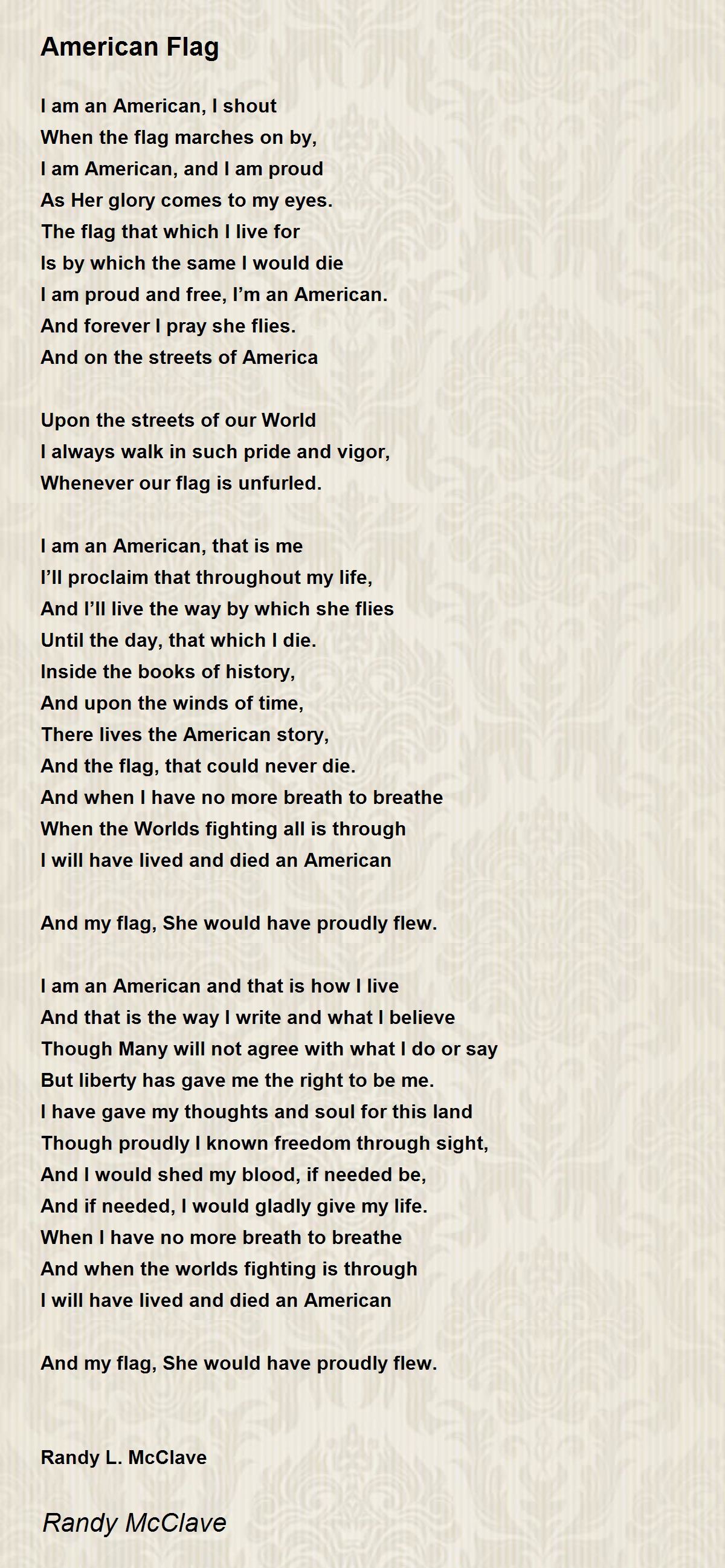 I Am The American Flag Poem