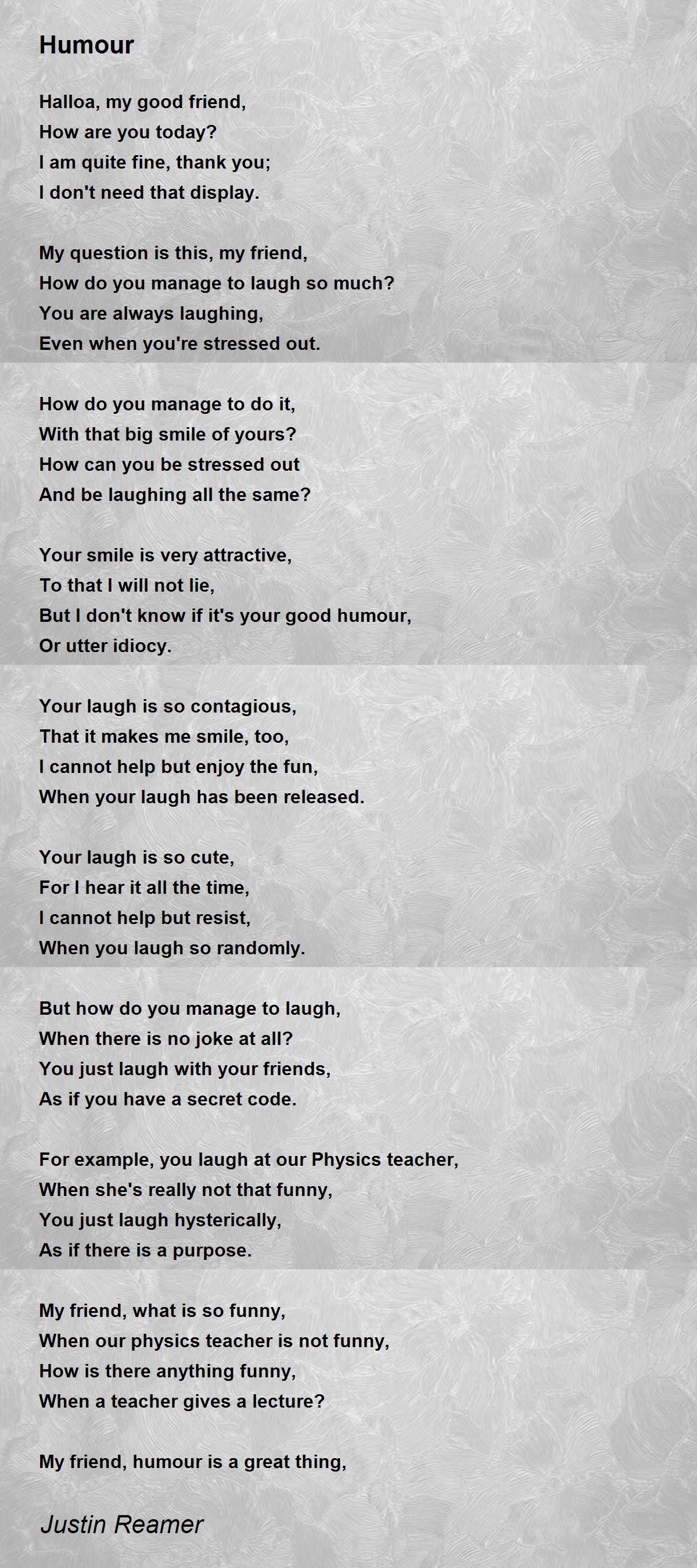 Humour - Humour Poem by Justin Reamer