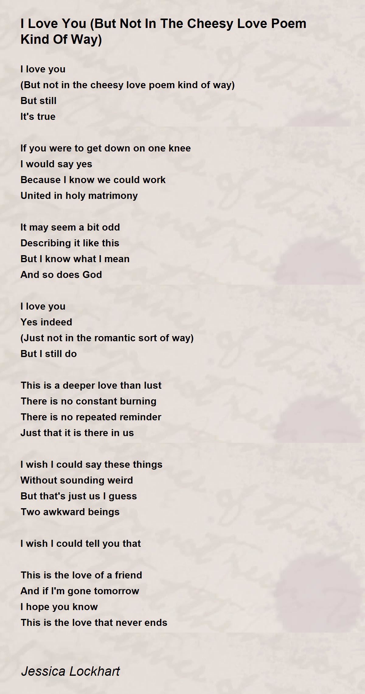 Non Cheesy Love Poems For Him