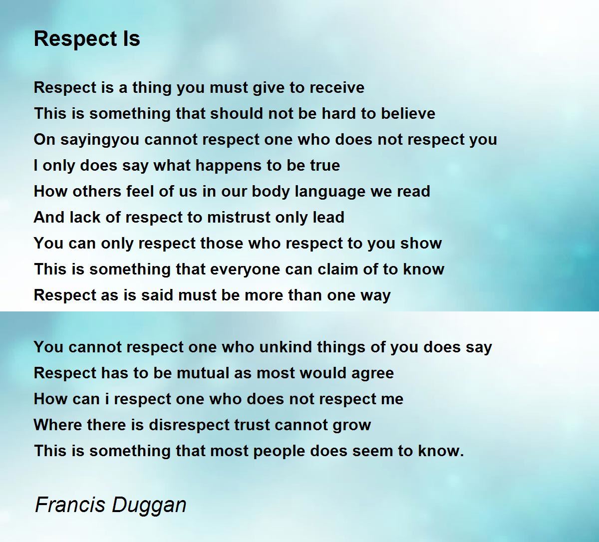 Respect Poem