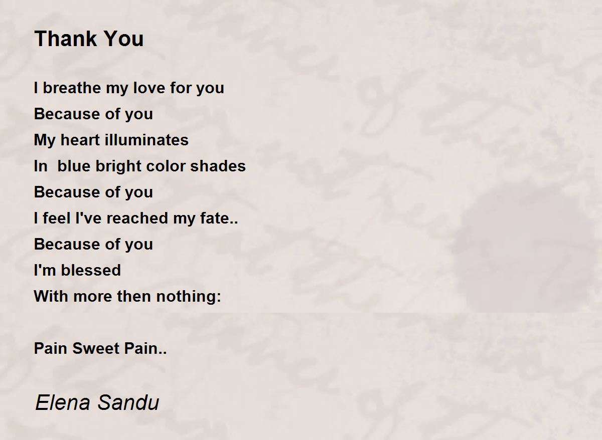 Thanks For All You Do Poem