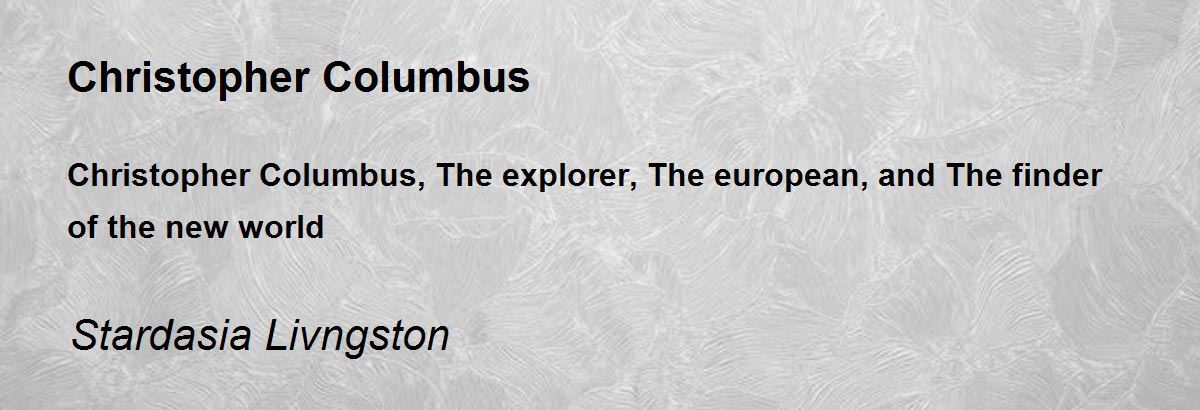 Christopher Columbus Poem