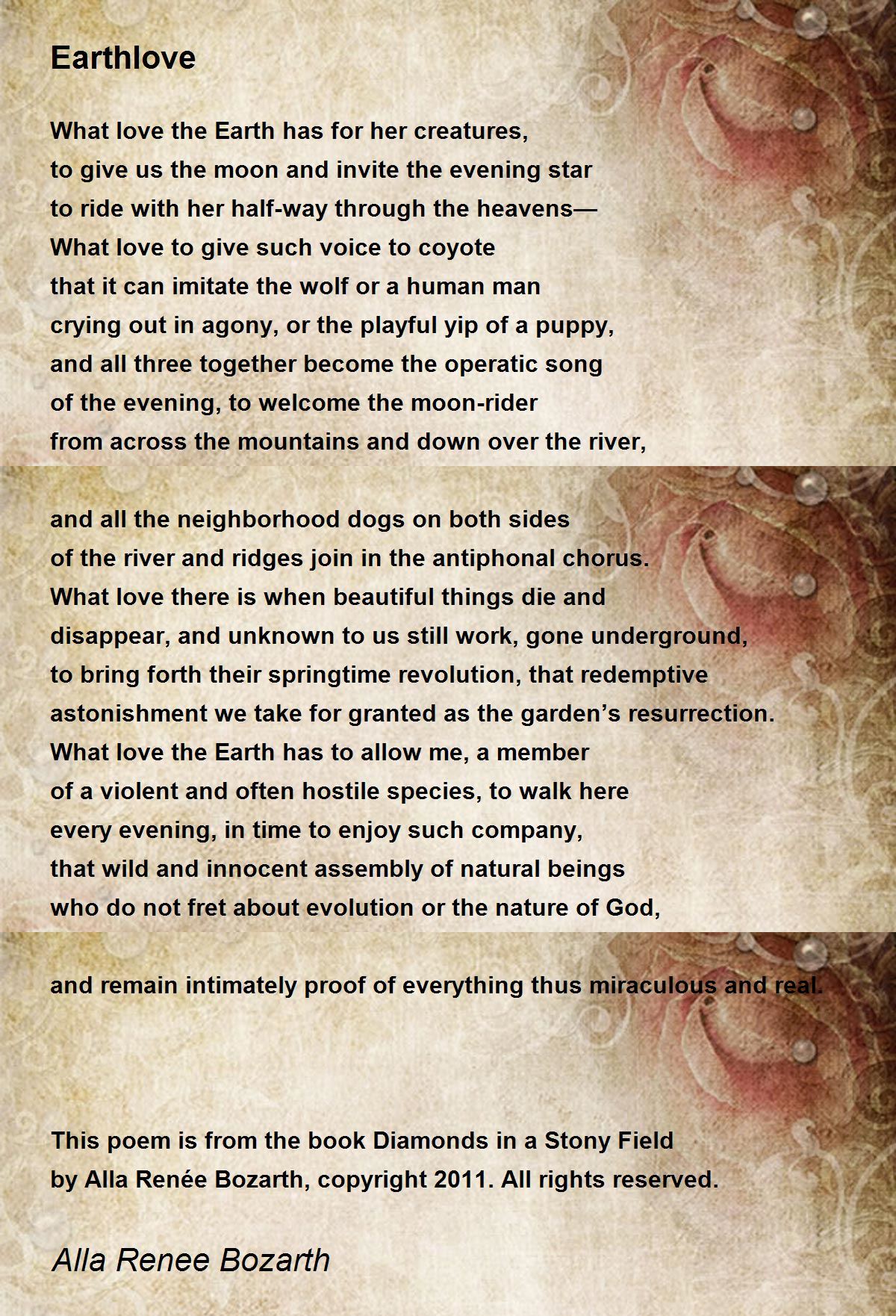 Love For Earth Poems at Katherine Edmunds blog