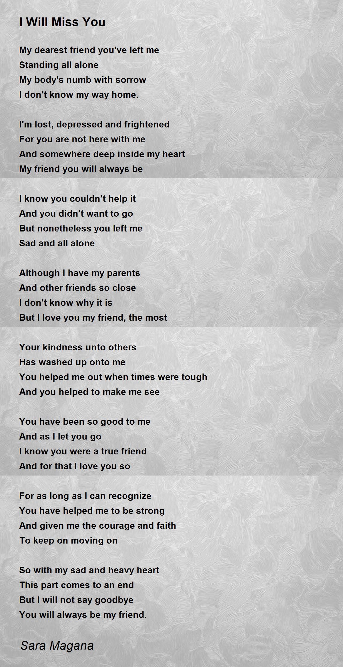 I Really Miss You Poems