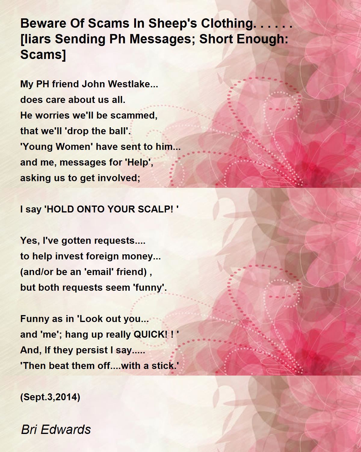 Beware Of Scams In Sheep's Clothing...... [liars Sending Ph Messages ...