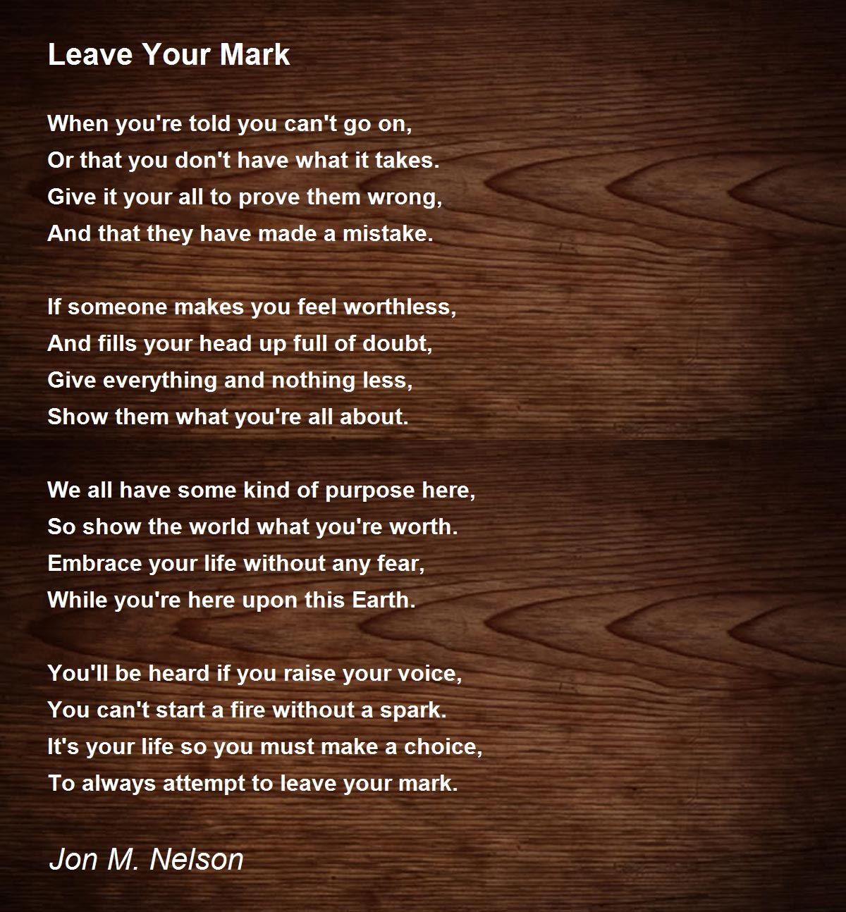 Leave Mark Quotes