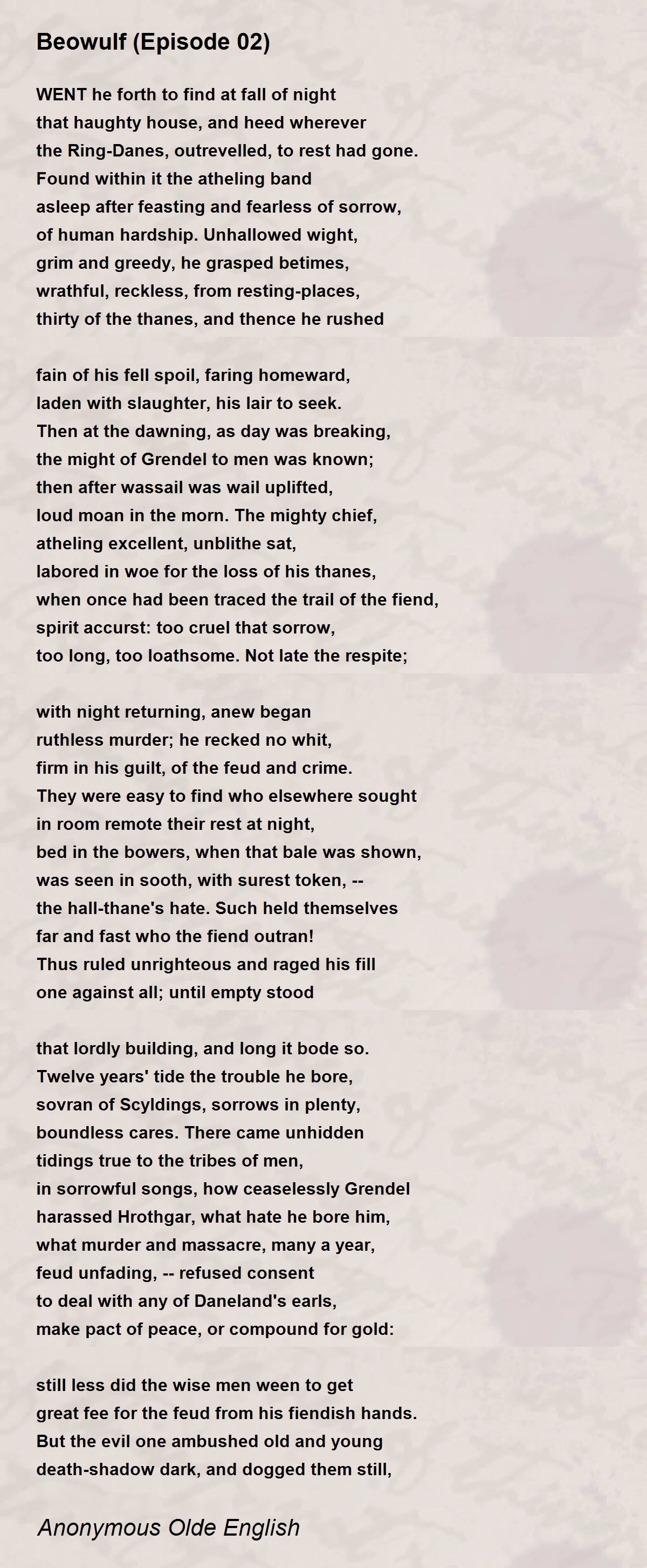 Beowulf Poem