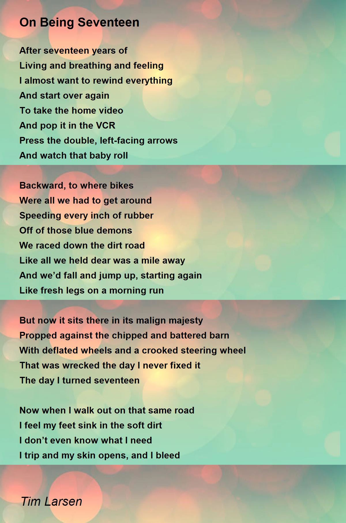 17 Year Anniversary Poems