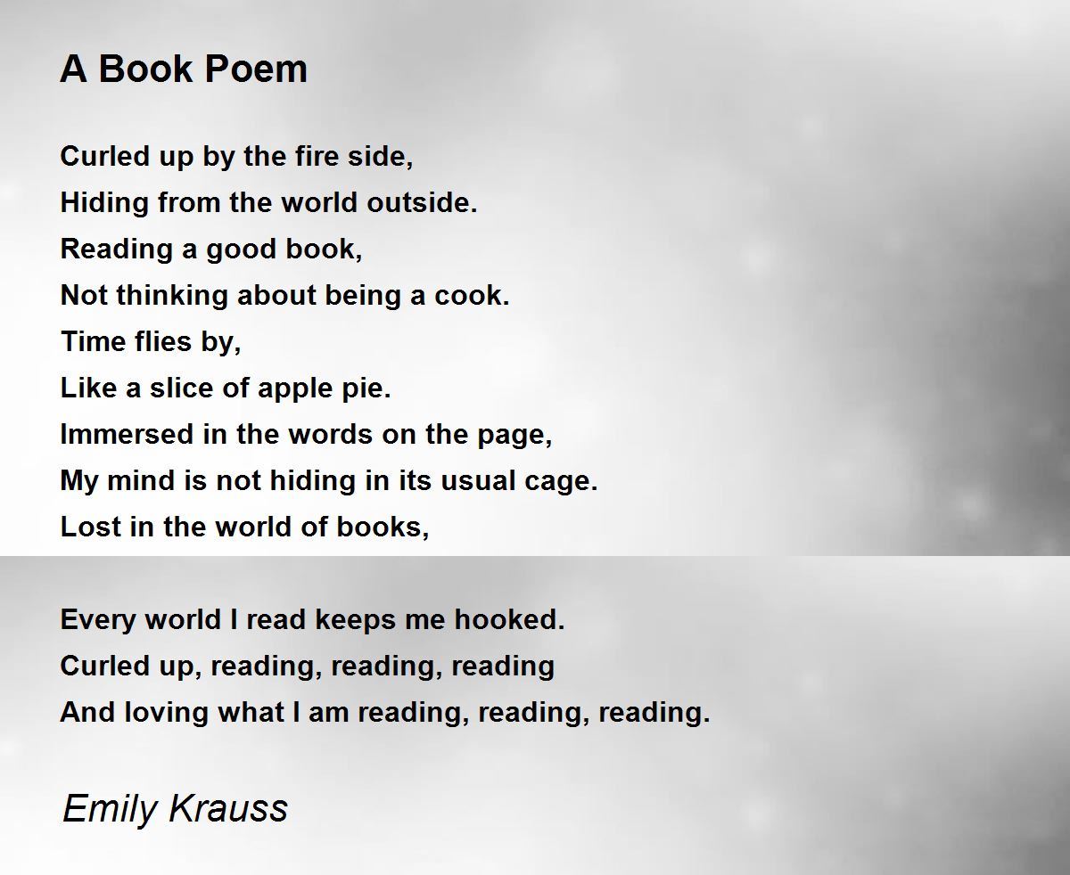A Book Poem Poem by Emily Krauss - Poem Hunter