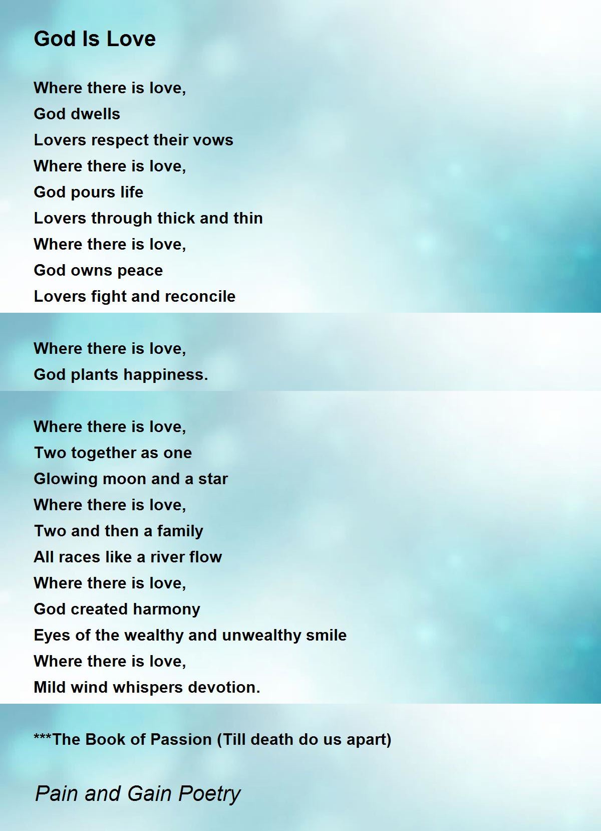 God Is Love Poem by Young Church - Poem Hunter