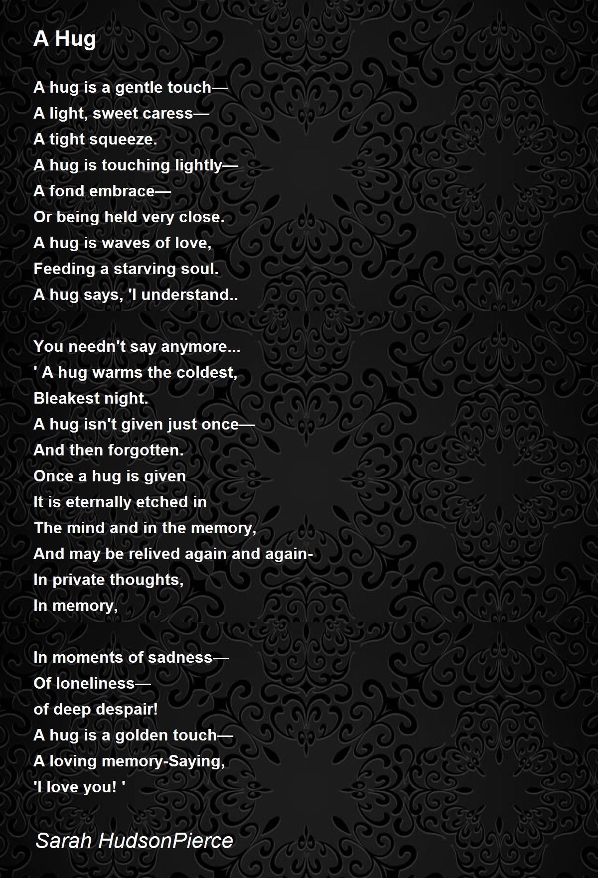 Words That Rhyme With Hug Poem at Shirley Levy blog