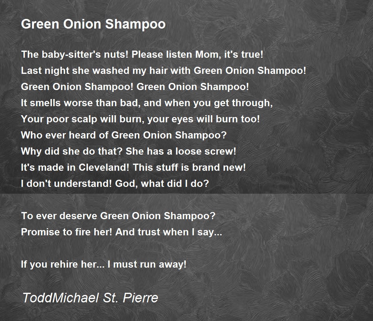 Shampoo Conditioner Poem at Brian Christensen blog