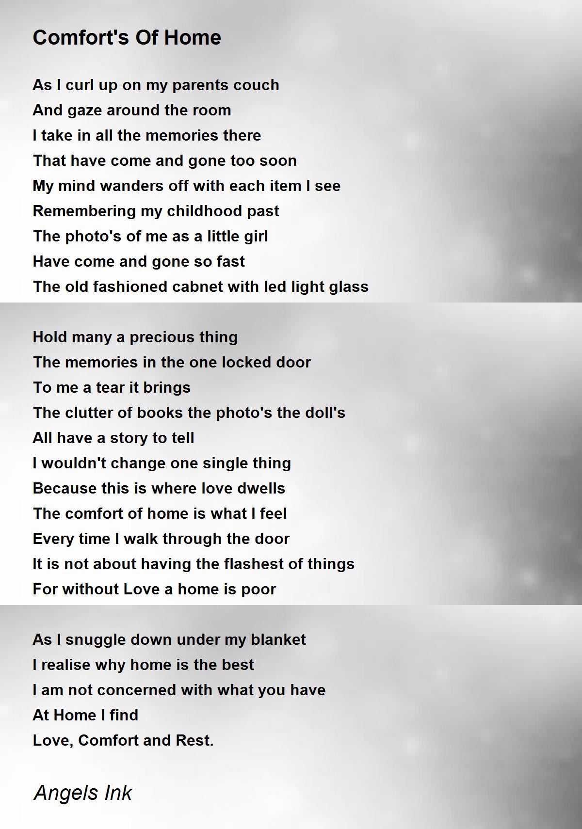 Comfort's Of Home - Comfort's Of Home Poem by Angels Ink