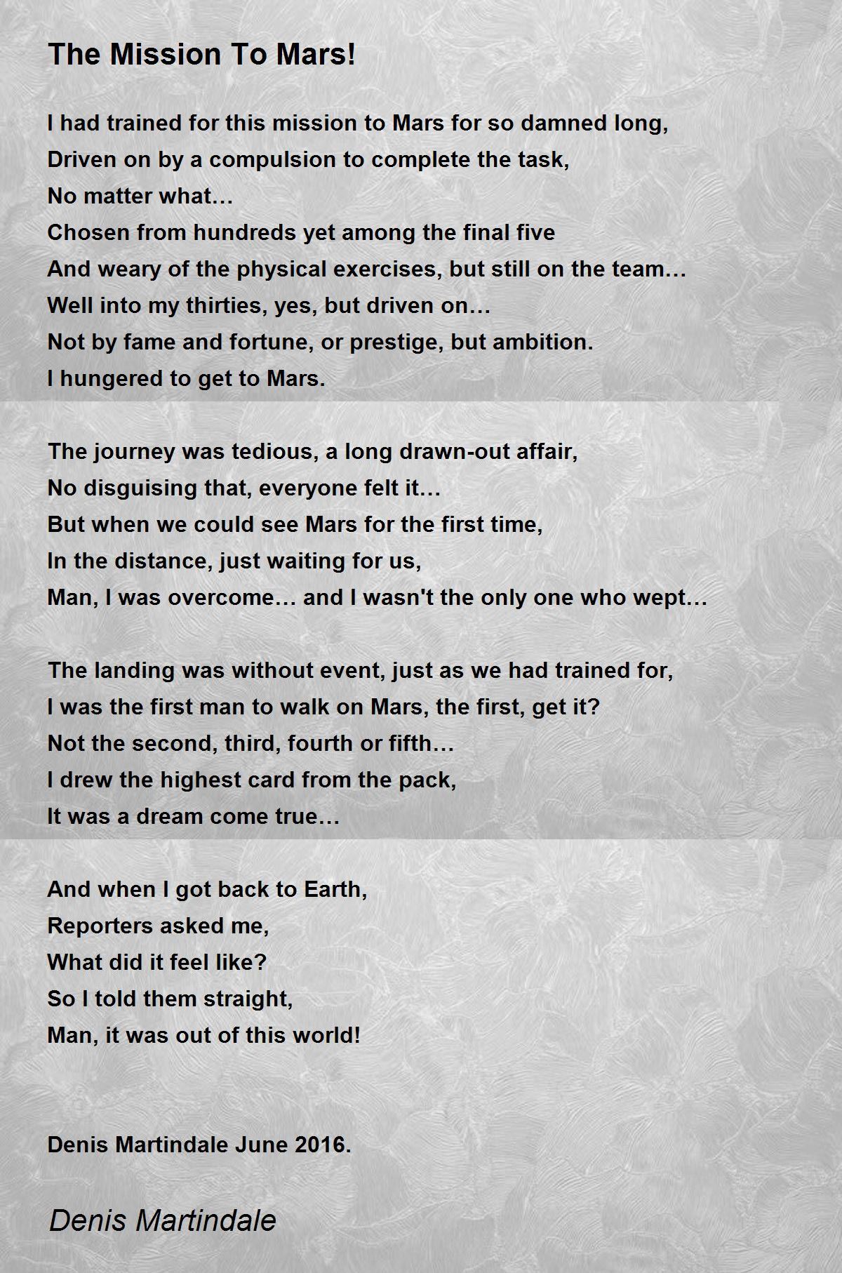 Poem About The Planet Mars