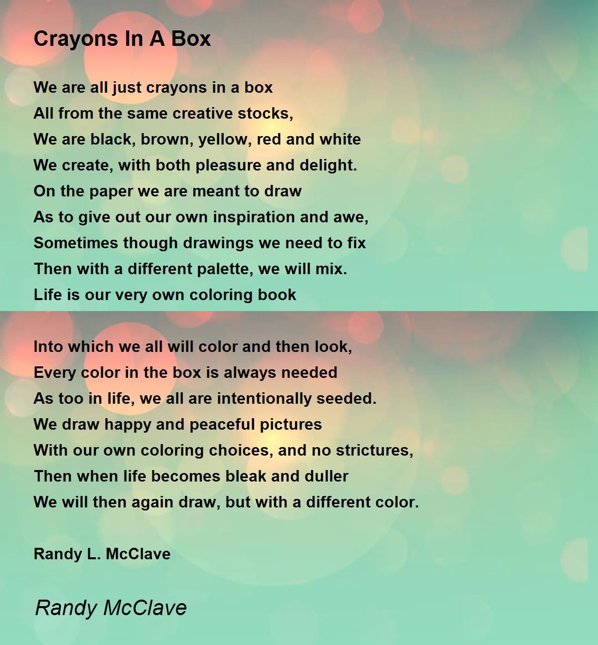 Poem About Crayons In A Box at Joe Jennings blog