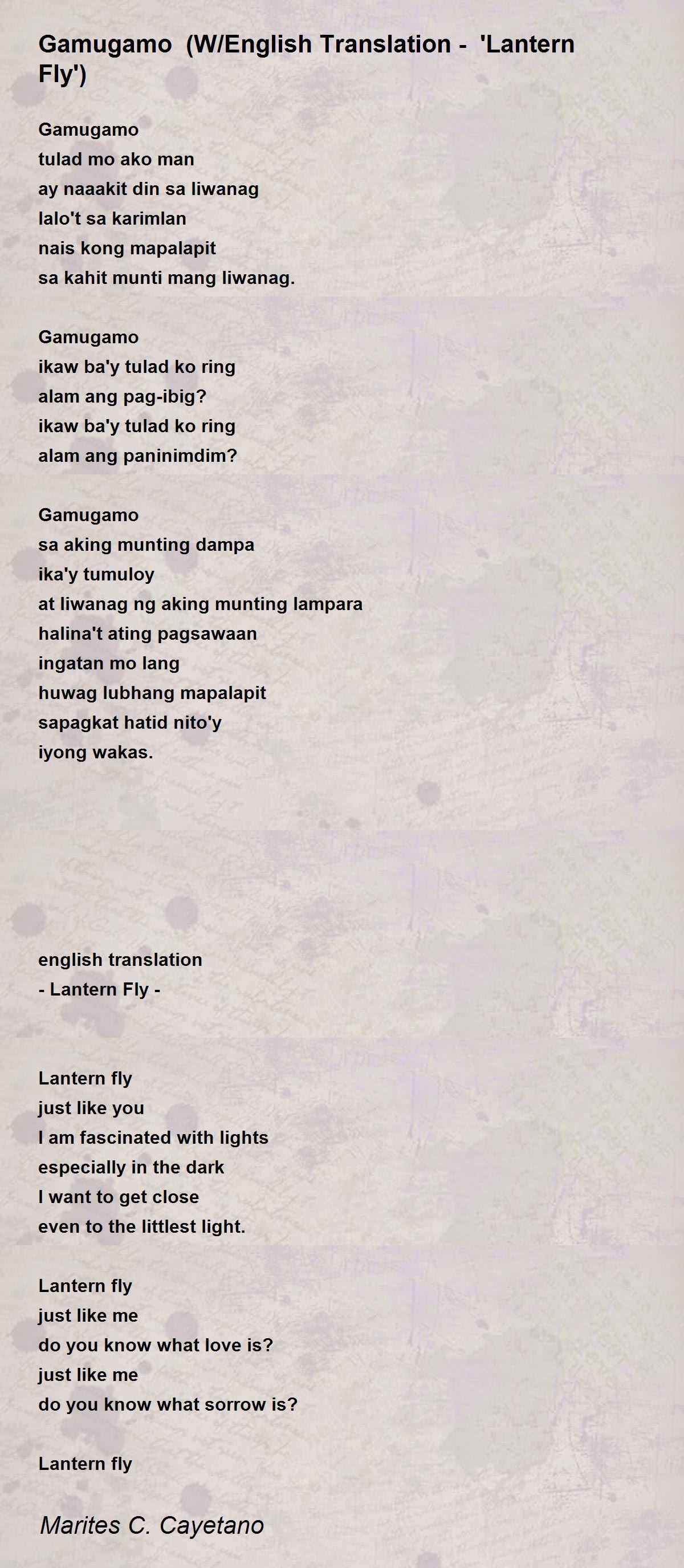 Japanese Lantern Poetry In English