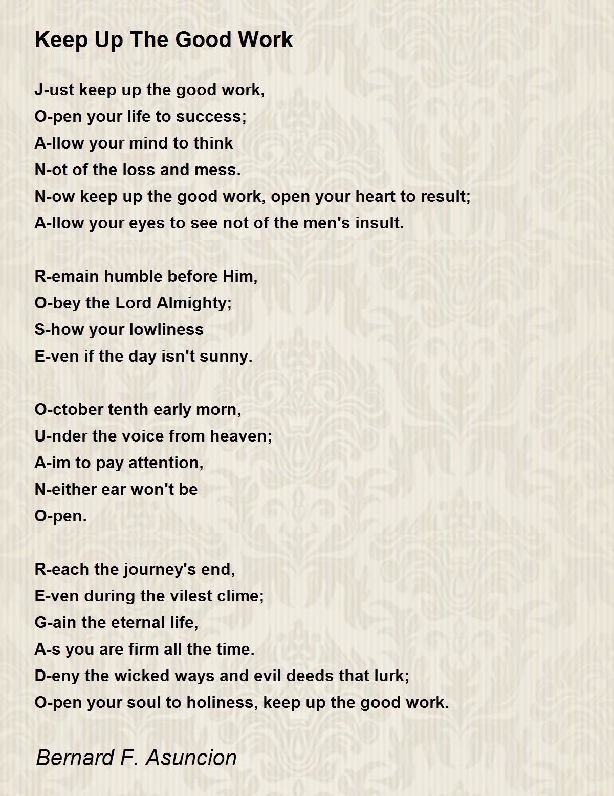 Good Work Poems