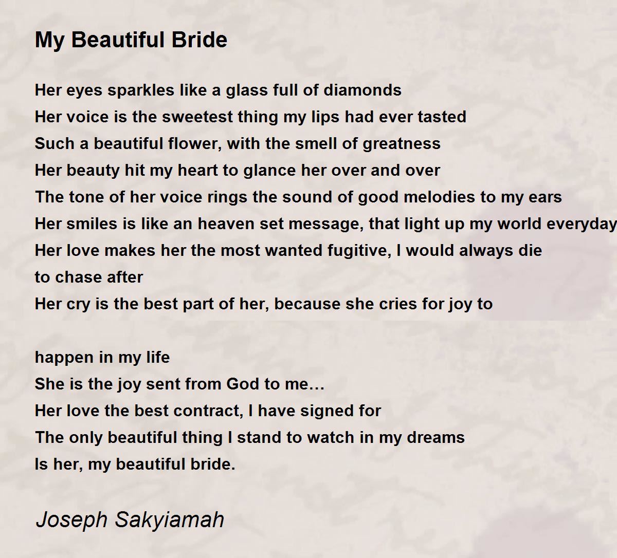 Most Beautiful Bride Quote