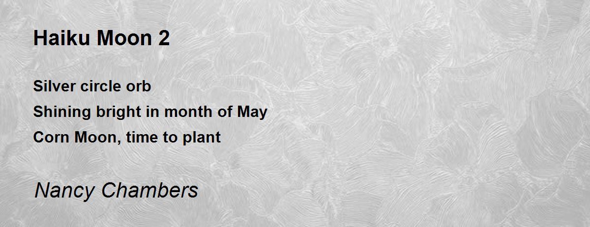 Haiku Poems About The Moon