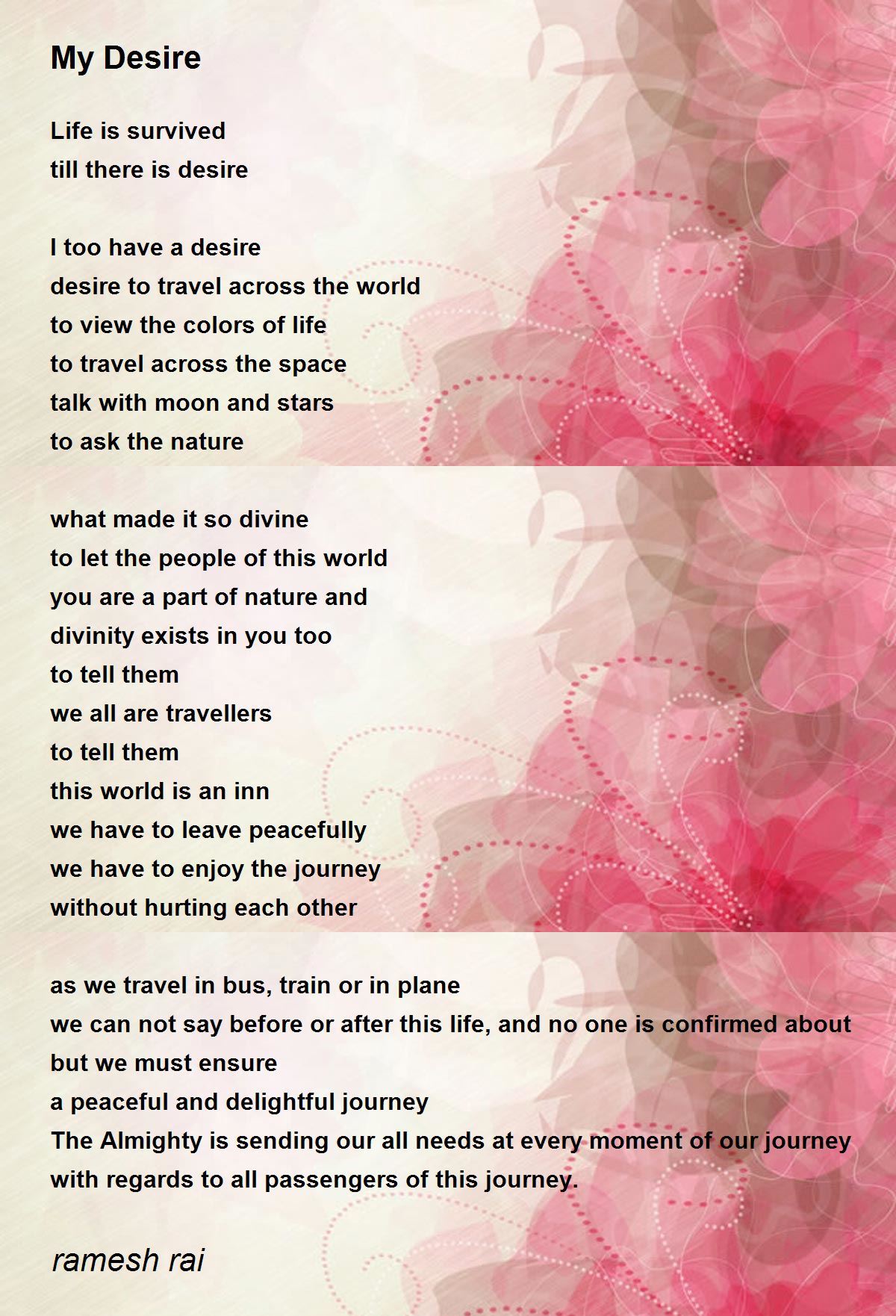 Manifest Your Desires Poem