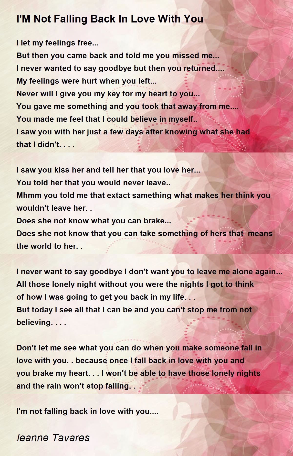 I'M Not Falling Back In Love With You - I'M Not Falling Back In Love ...