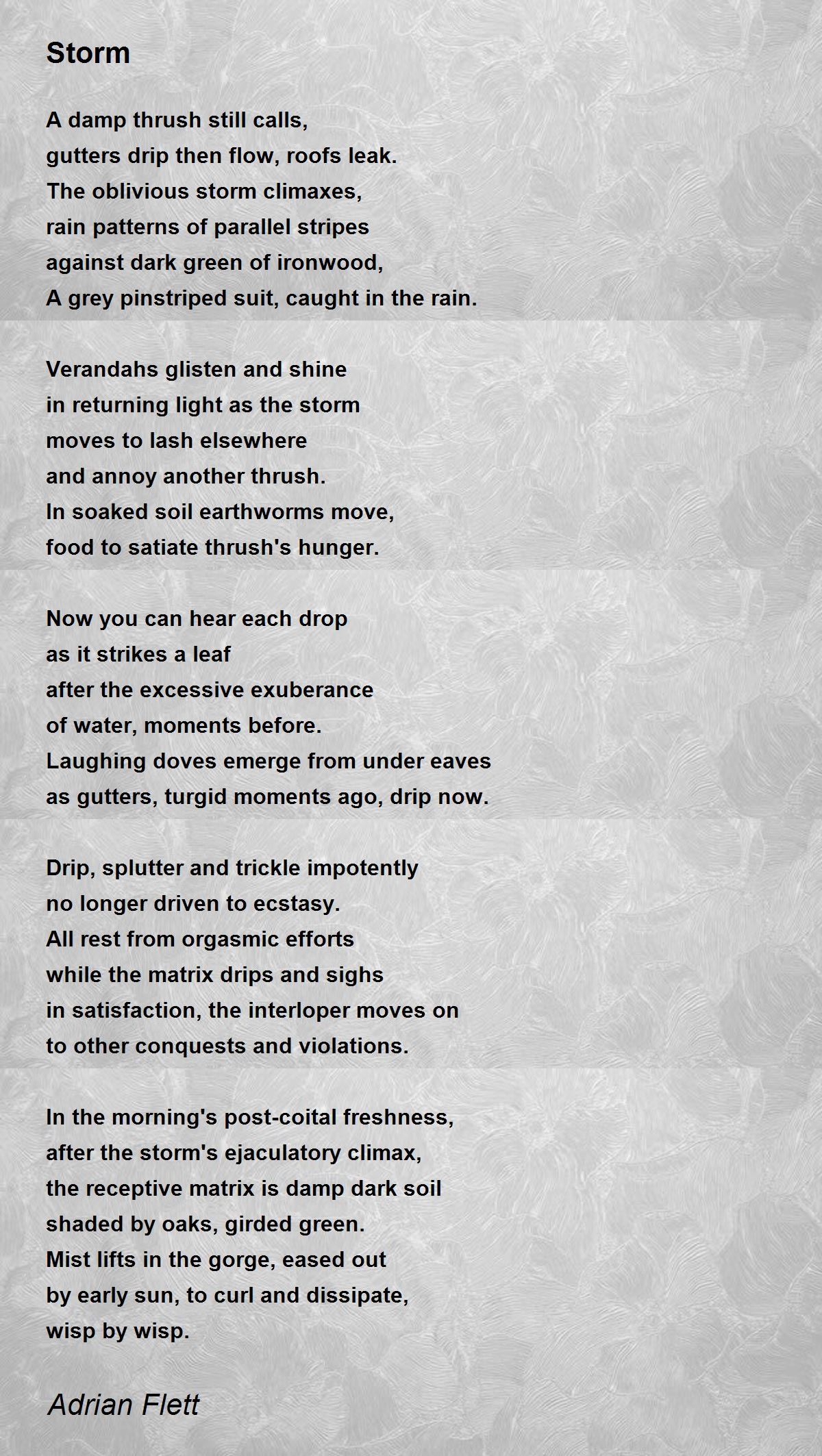 Storm Poem by Adrian Flett - Poem Hunter