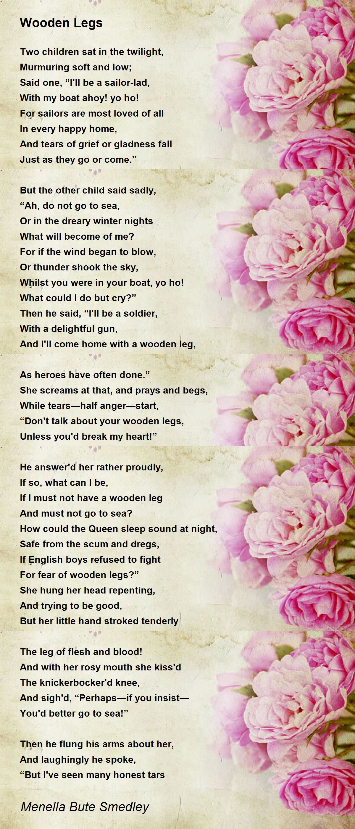 Wooden Legs - Wooden Legs Poem by Menella Bute Smedley