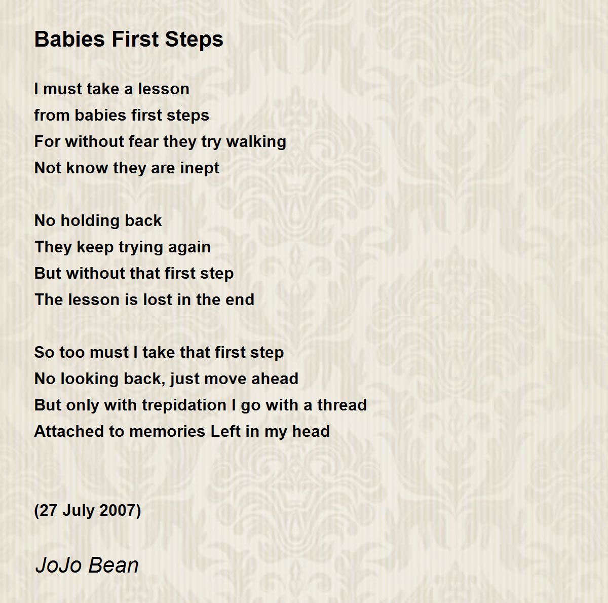 Babies First Steps - Babies First Steps Poem by JoAnn McGrath