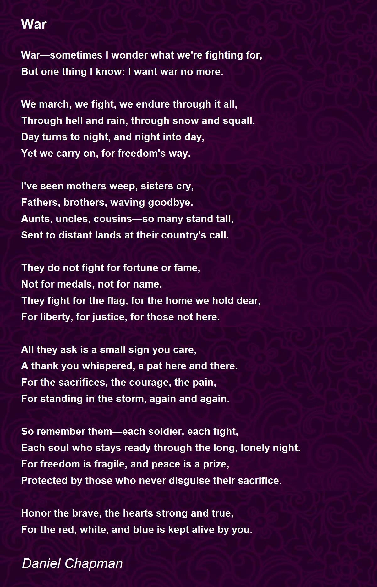 War - War Poem by Daniel Chapman