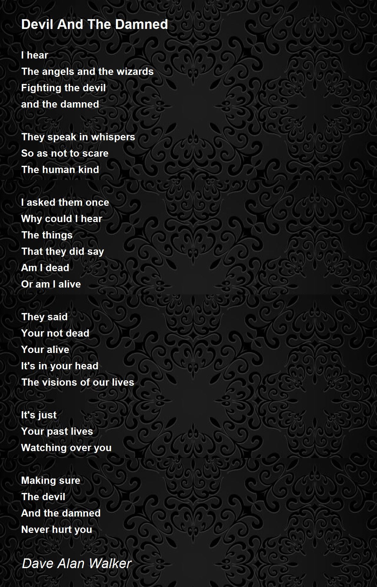 Devil And The Damned Poem by Dave Alan Walker - Poem Hunter
