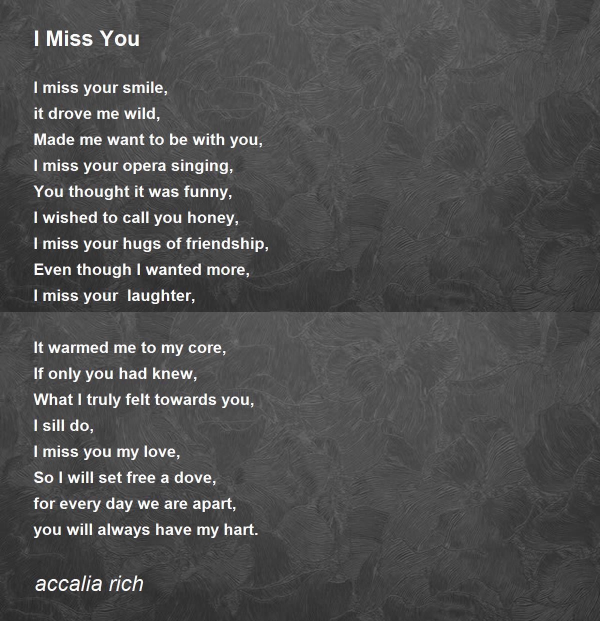 I Really Miss You Poems