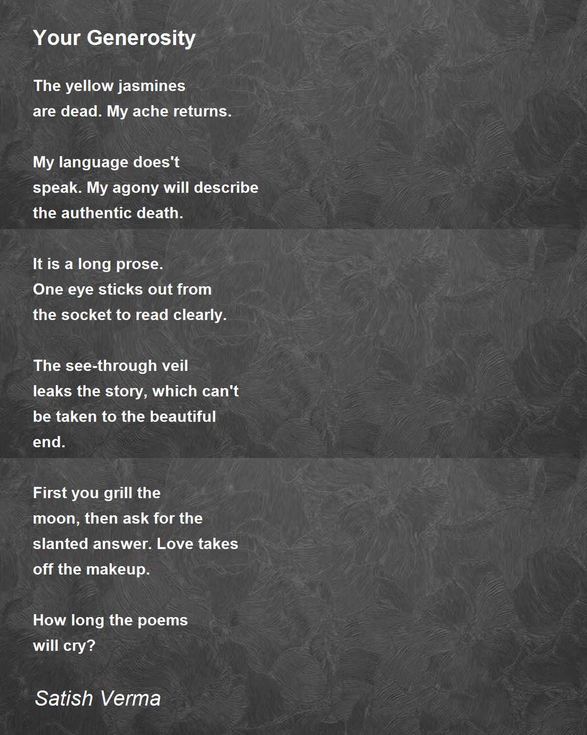Poem About Generosity And Love | Sitedoct.org