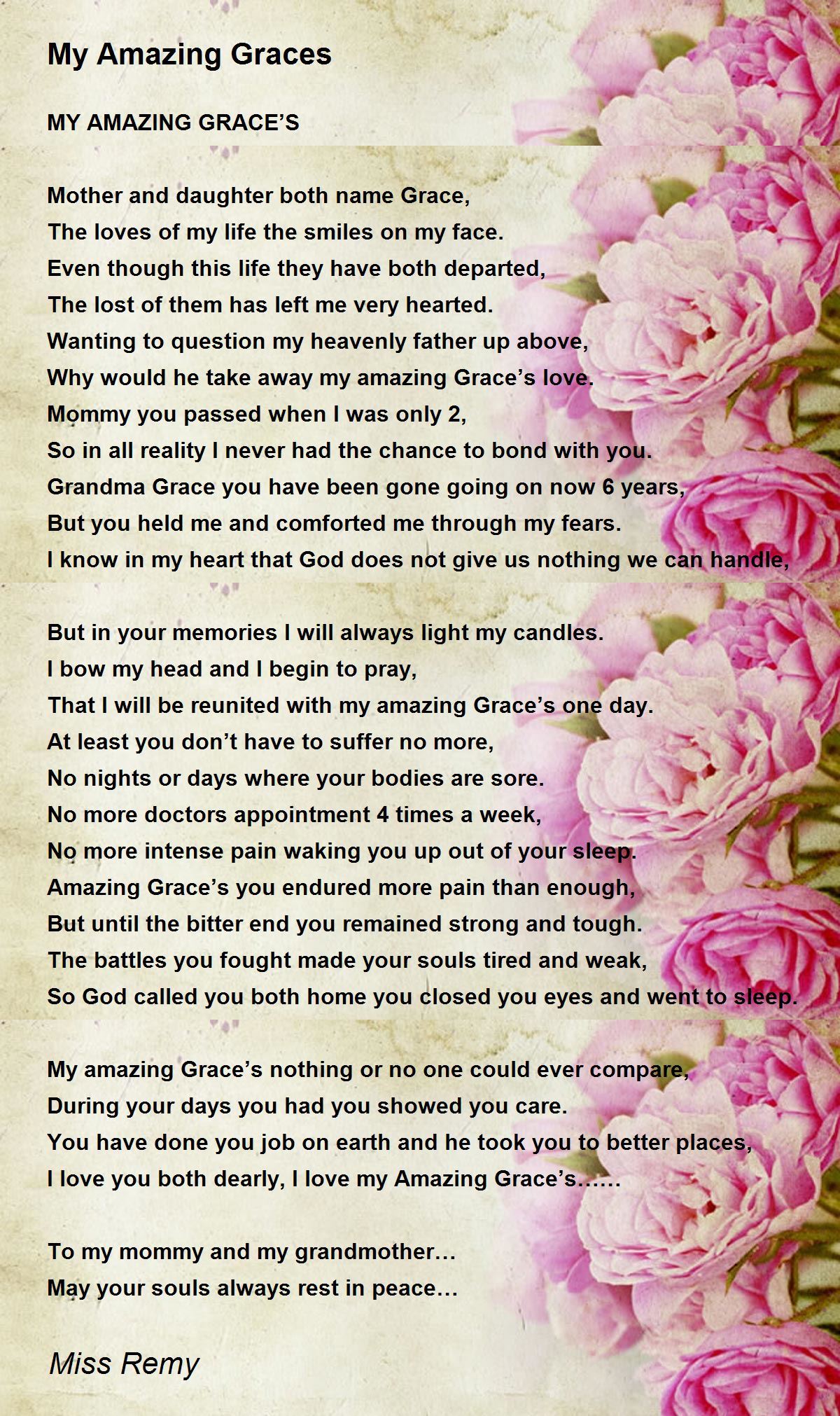 Amazing Grace Poems