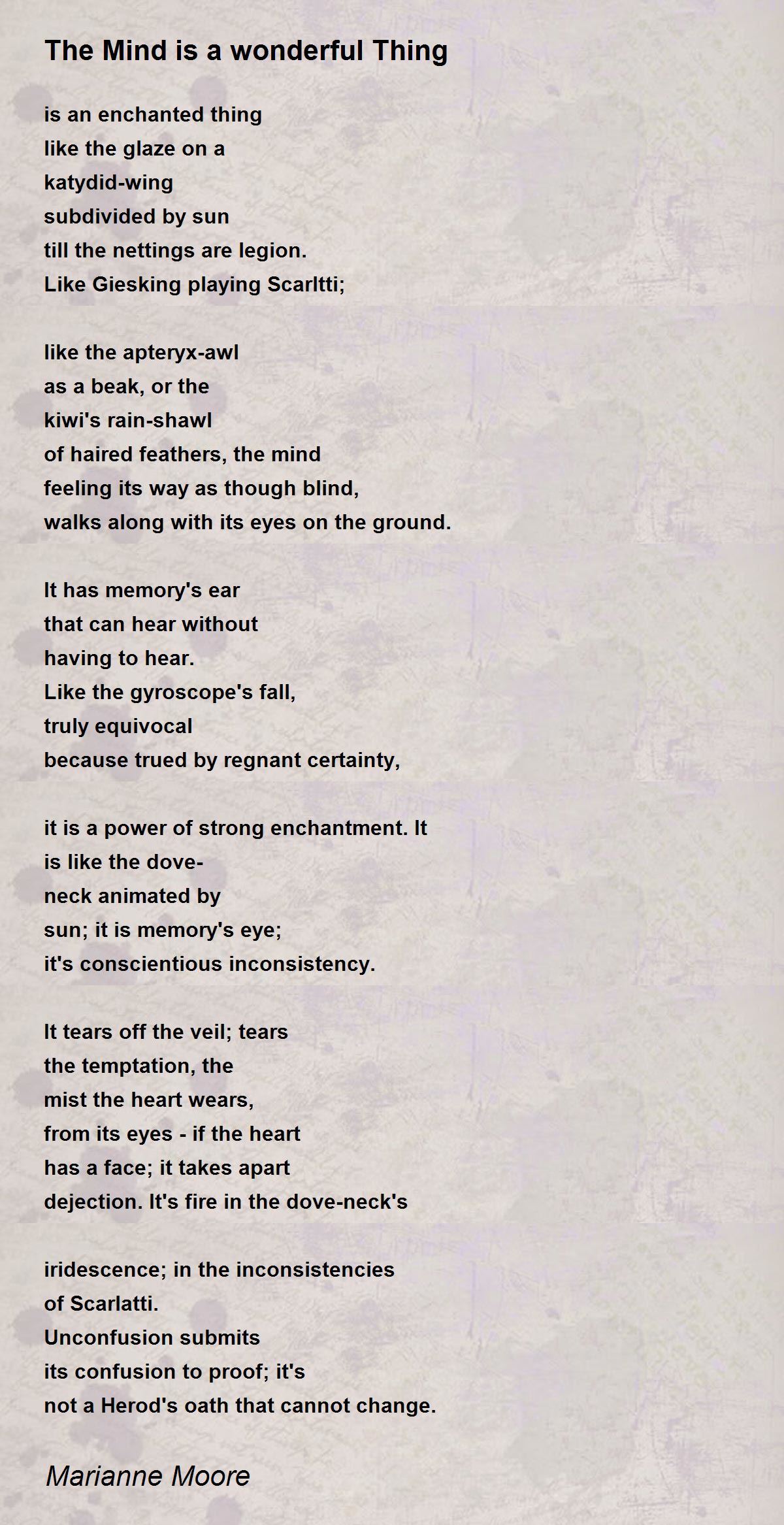 The Mind is a wonderful Thing - The Mind is a wonderful Thing Poem by ...