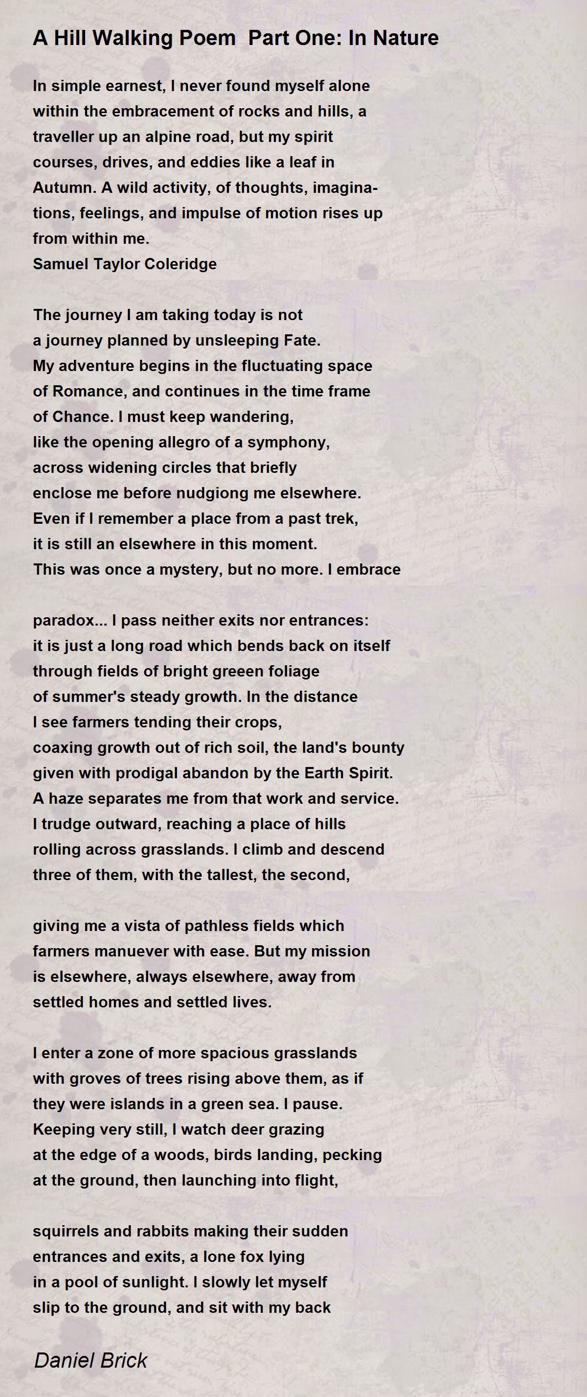 A Hill Walking Poem Part One: In Nature by Daniel Brick - A Hill ...