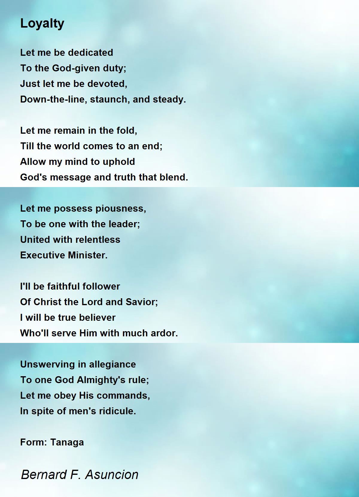 Poetry About Loyalty