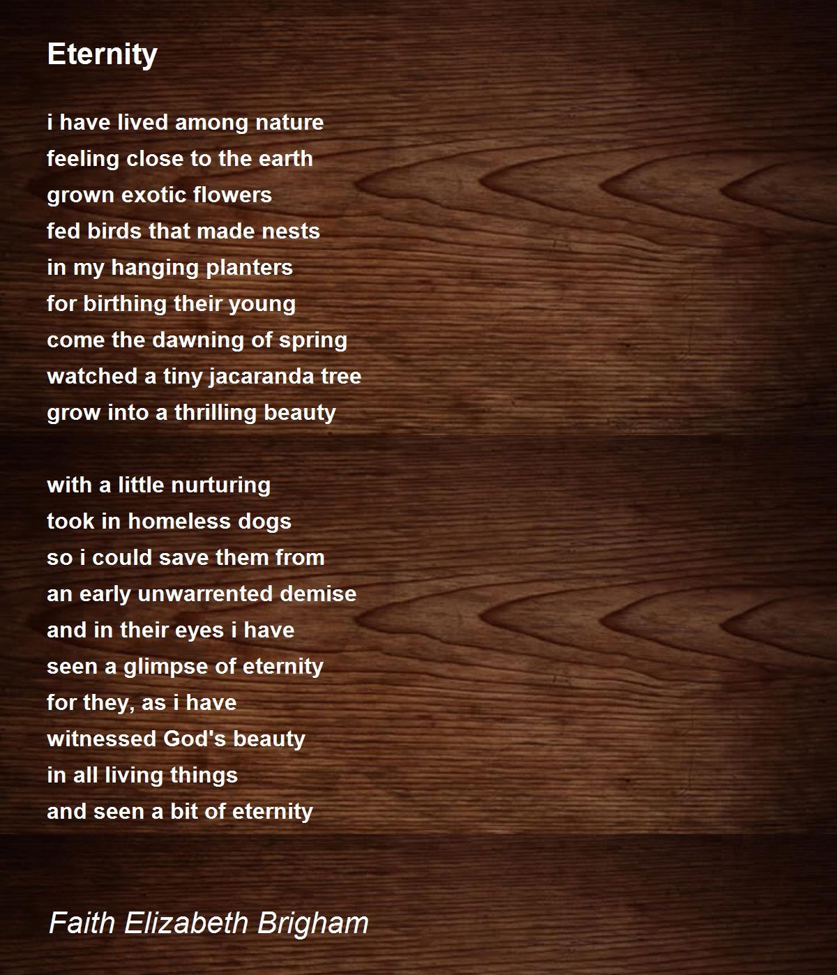 Eternity - Eternity Poem by Faith Elizabeth Brigham