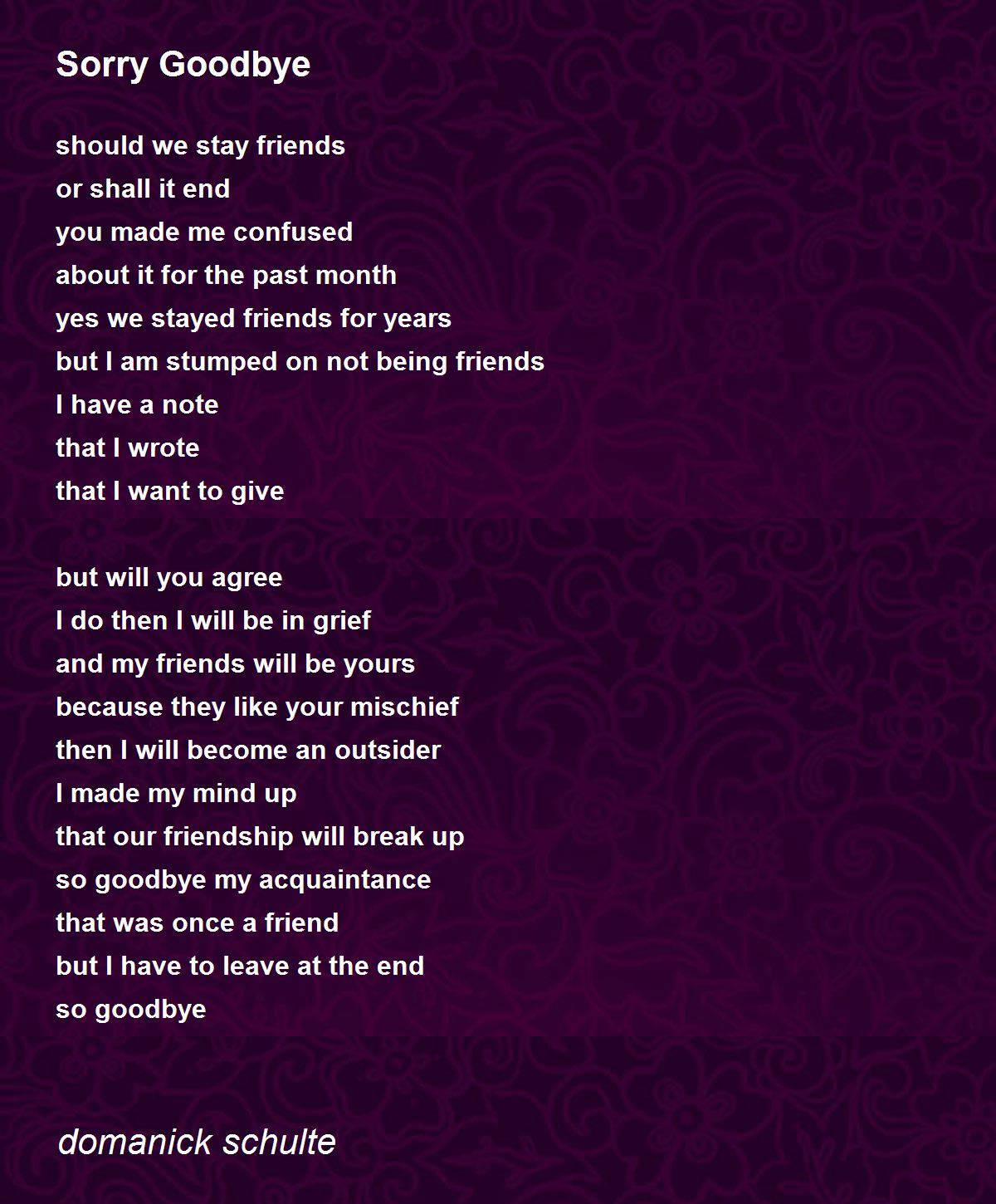 Sorry To Say Goodbye Quotes