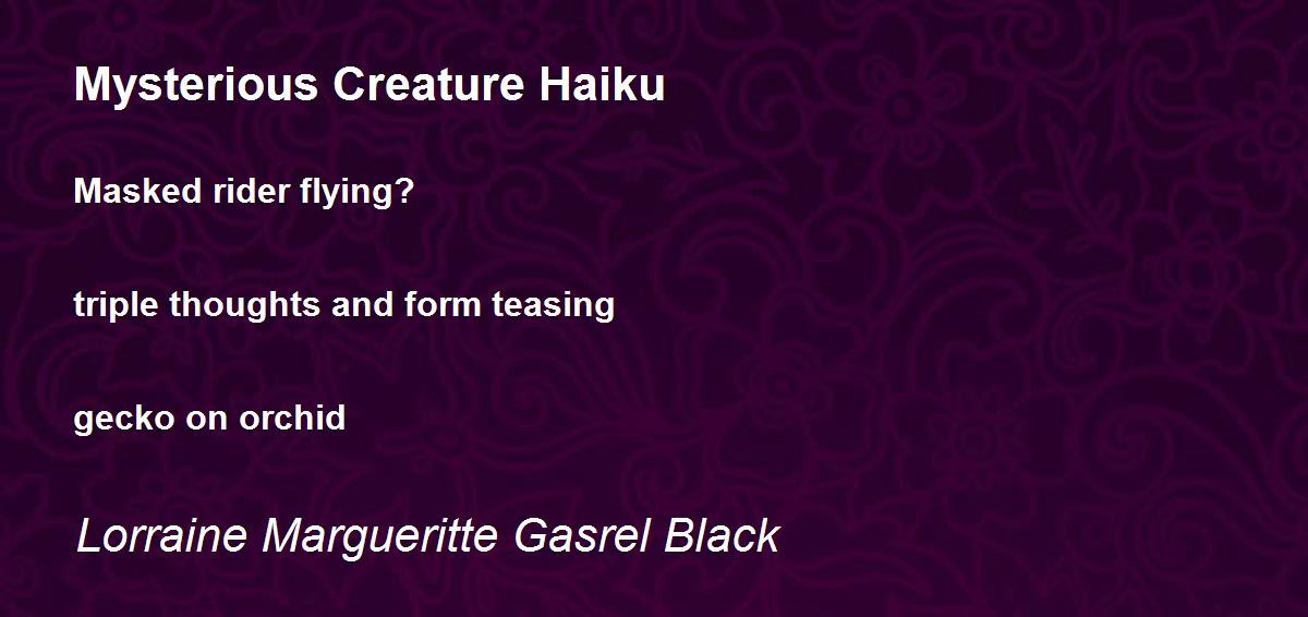 Friendly Monster Haiku Poems