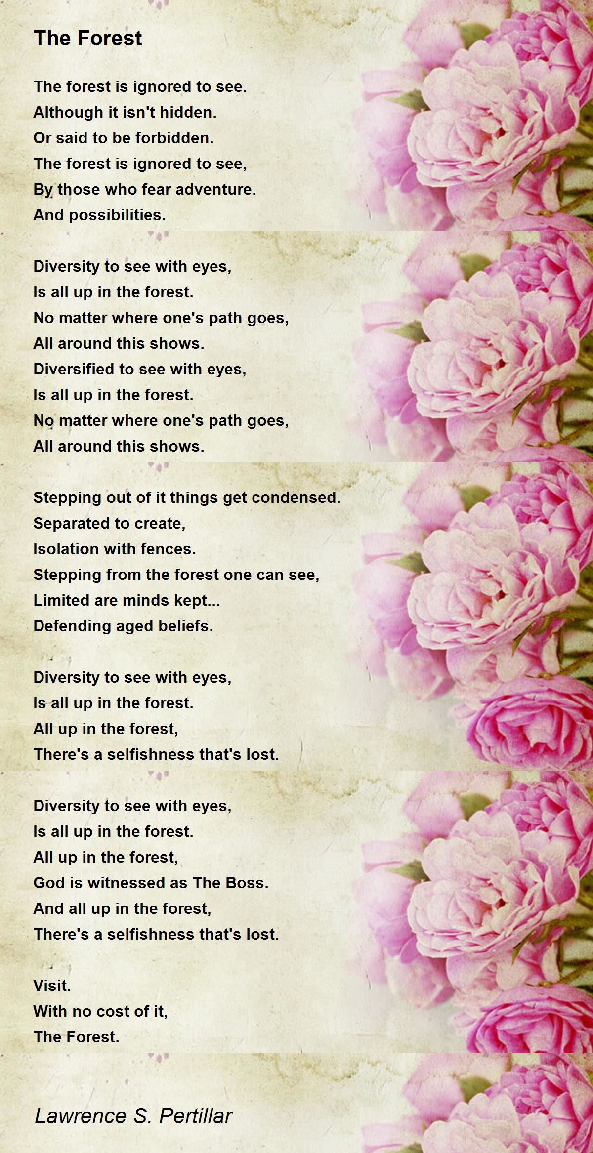 The Forest Poem by Lawrence S. Pertillar - Poem Hunter