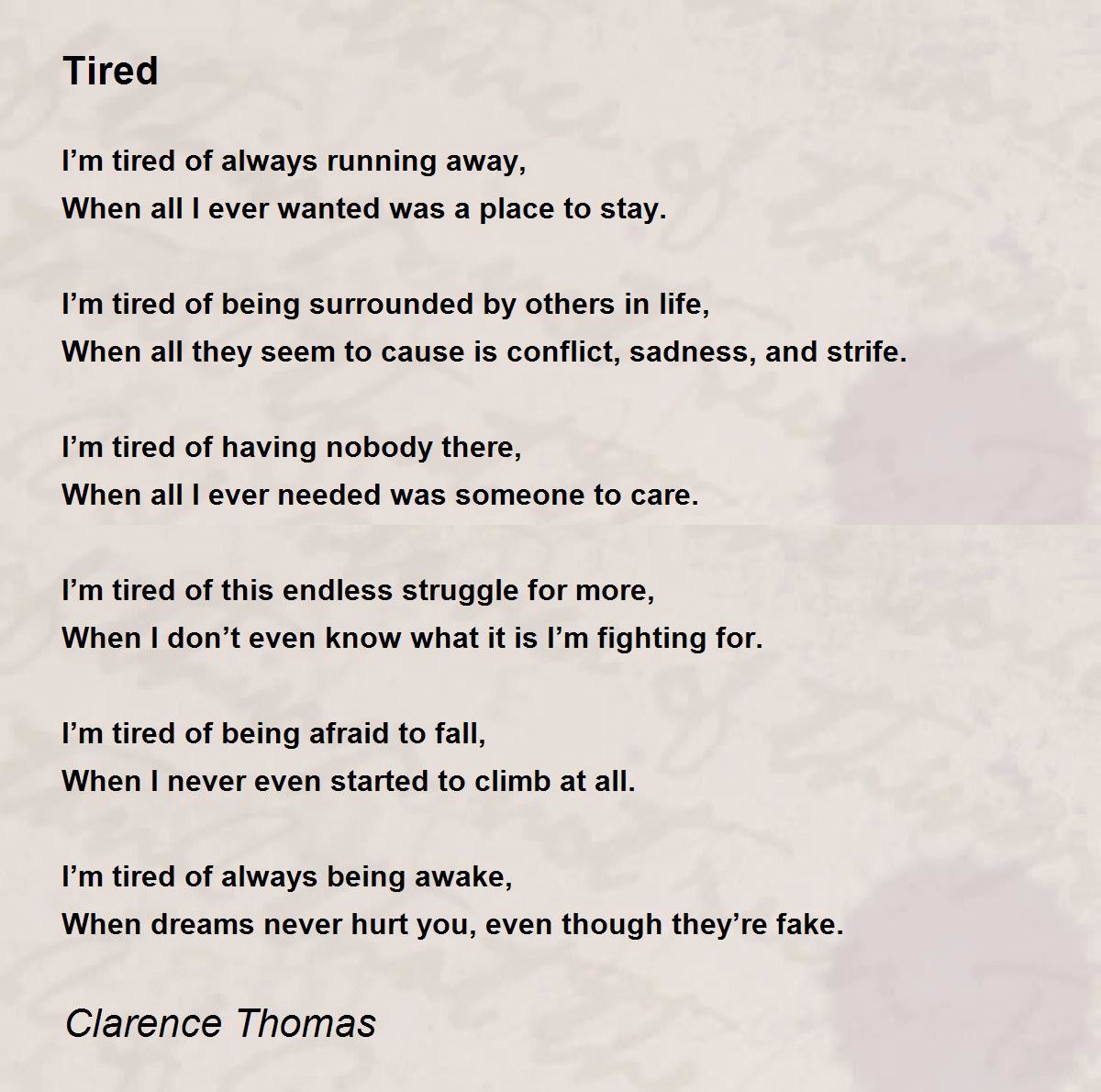 Tired Poems Quotes