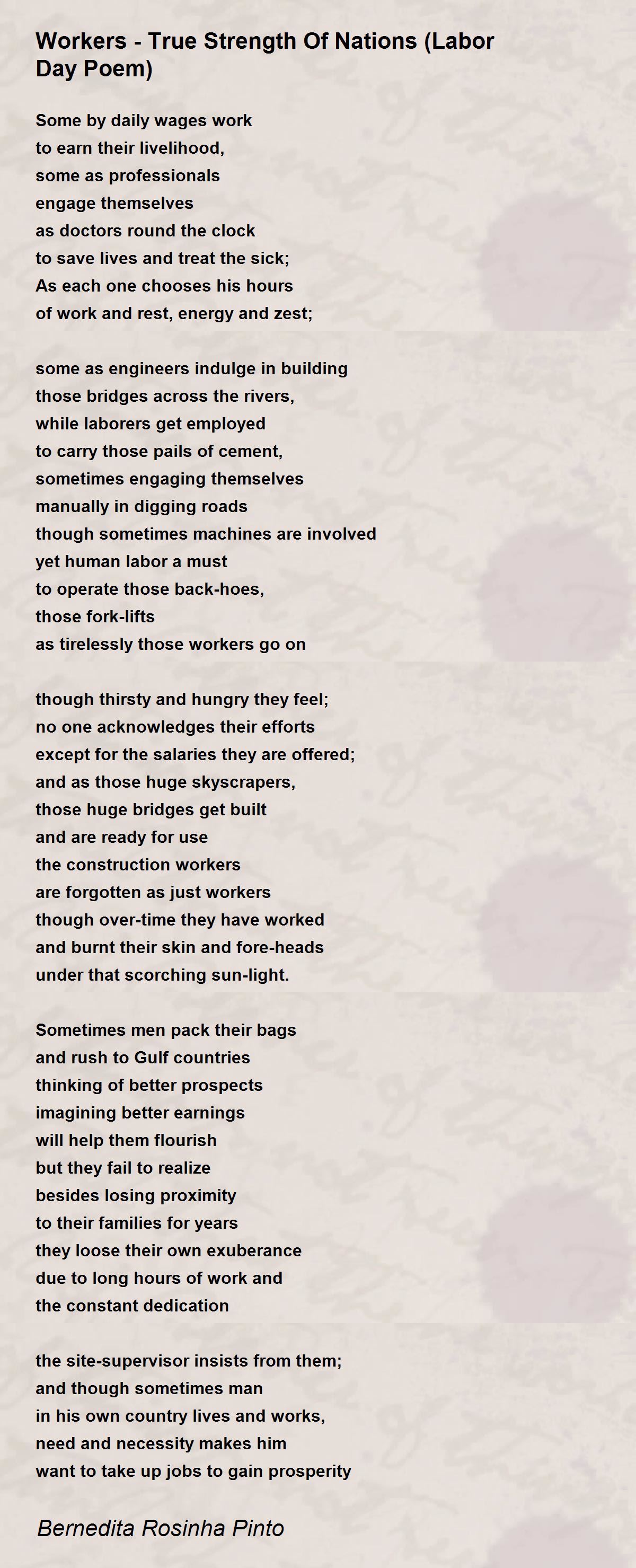 Workers - True Strength Of Nations (Labor Day Poem) - Workers - True ...