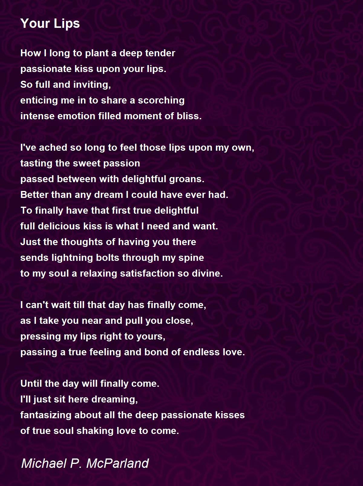 I Want To Kiss Your Lips Poem | Lipstutorial.org